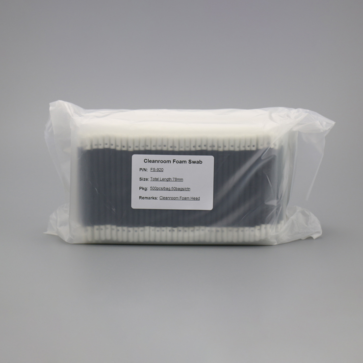 Double Round Head Cleanroom Foam Cleaning Swab with Black Handle - MediTech